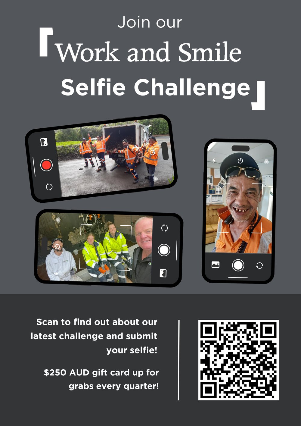 Work and Smile Selfie Series